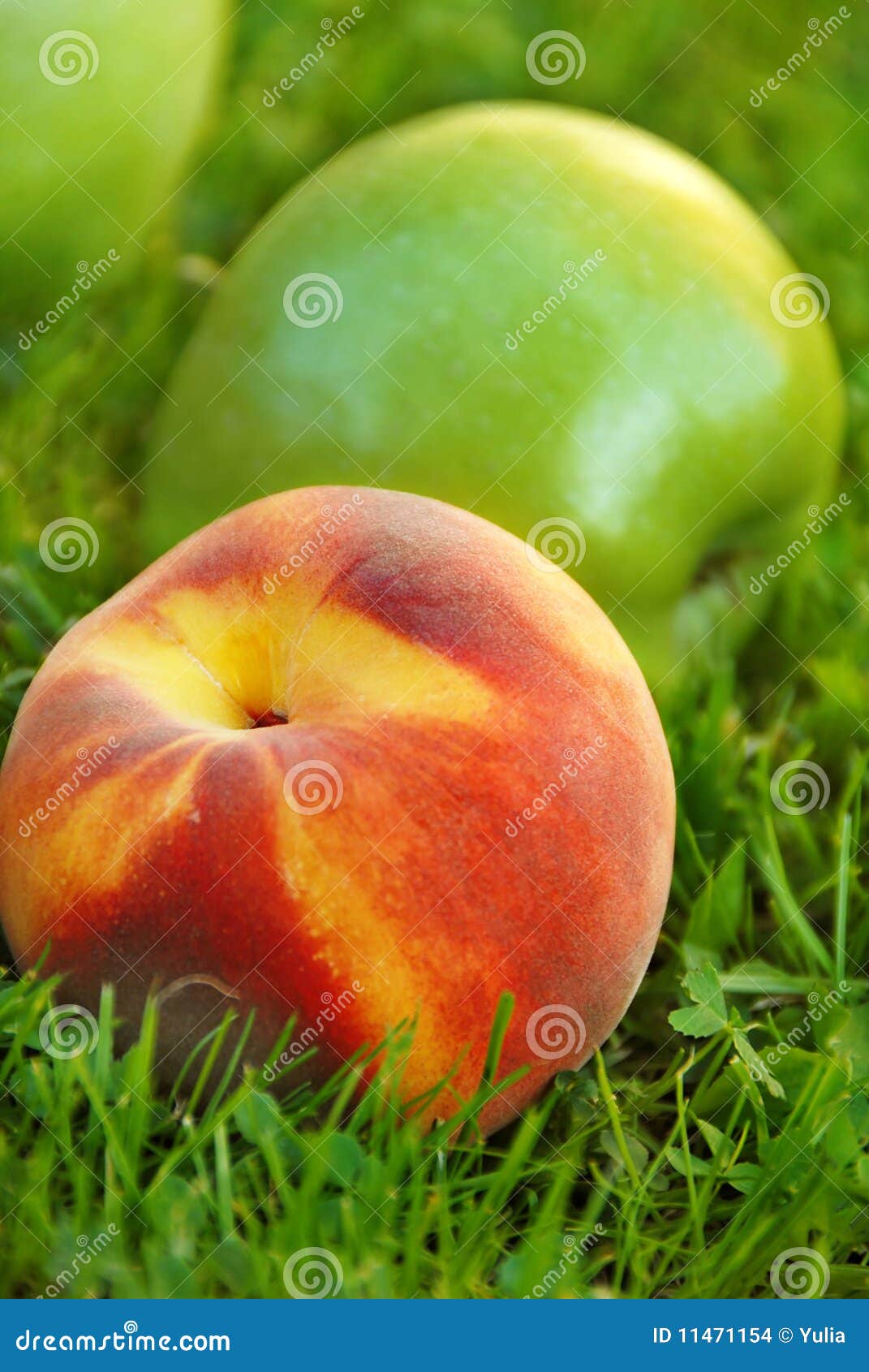 Apple and peach stock photo. Image of nature, ripe, autumn - 11471154