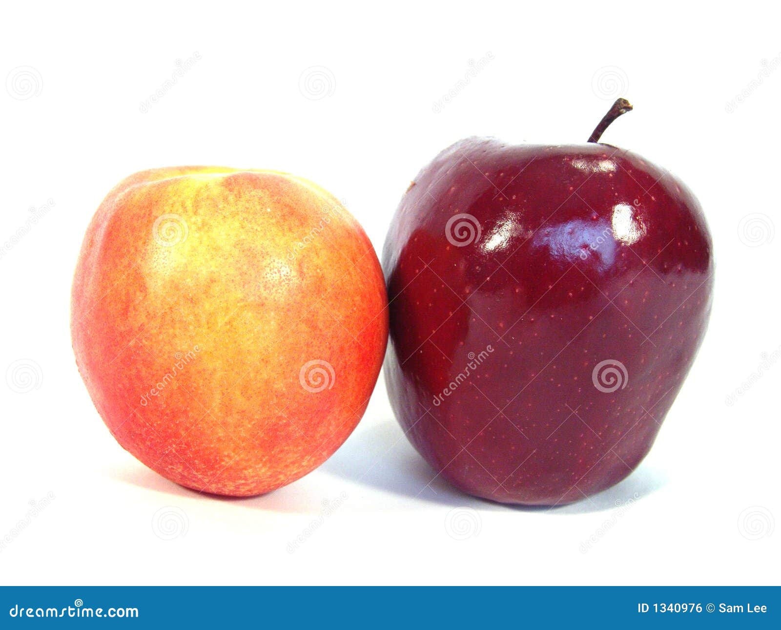 Apple and Peach stock photo. Image of isolated, crispy - 1340976