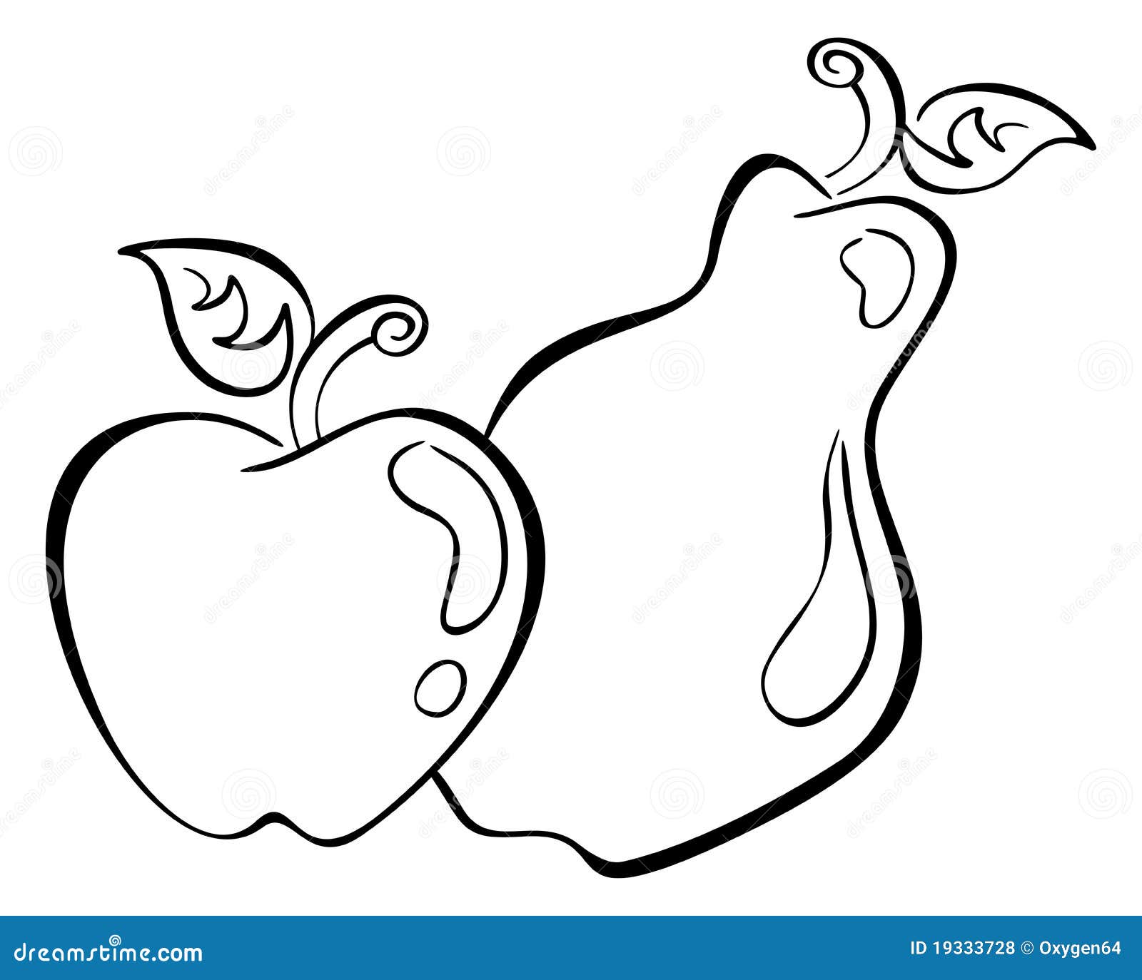 Apple and pear stock vector. Illustration of ripe, icon - 19333728