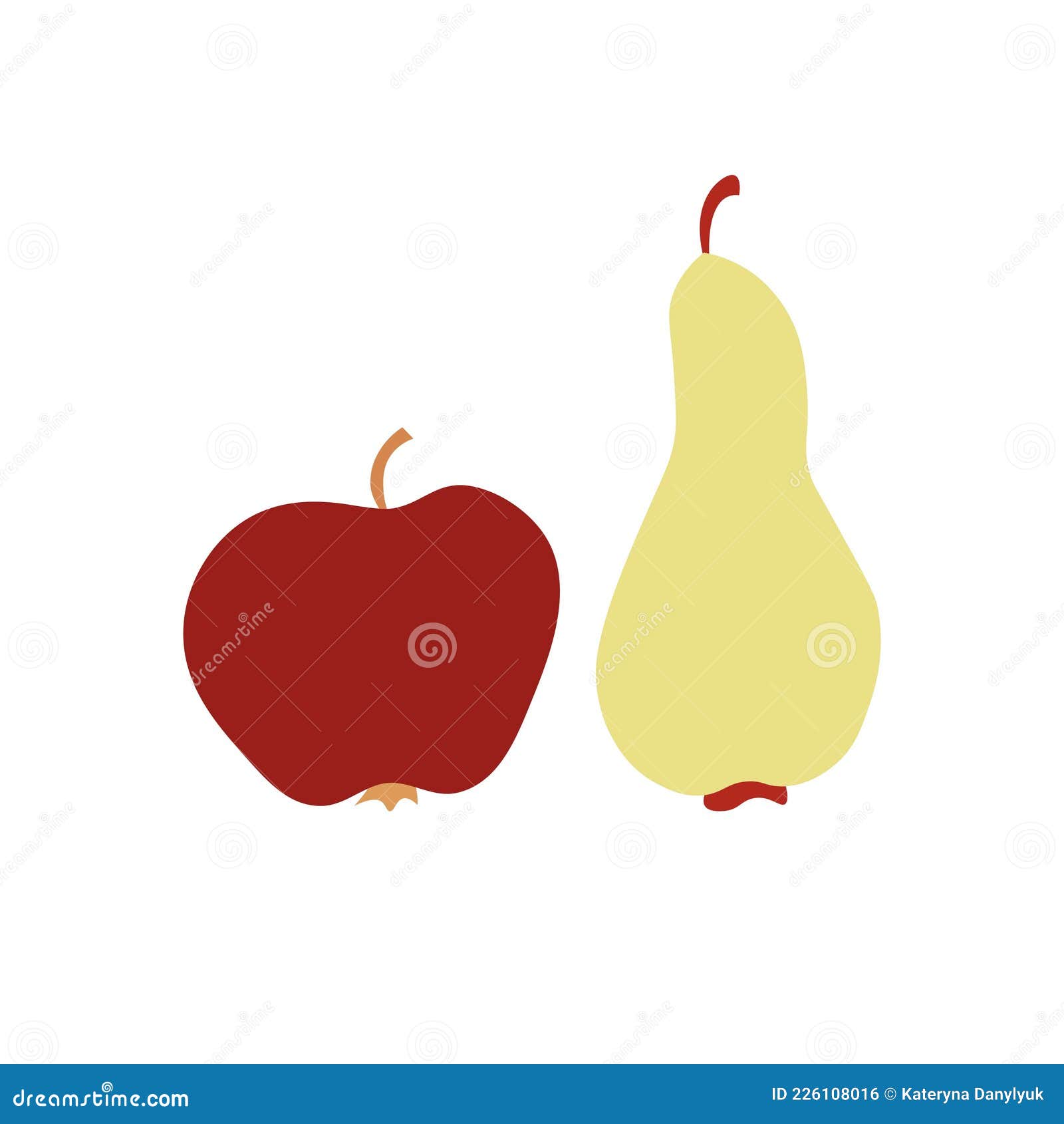Apple and Pear Art Design Stock Vector Illustration Stock Vector ...