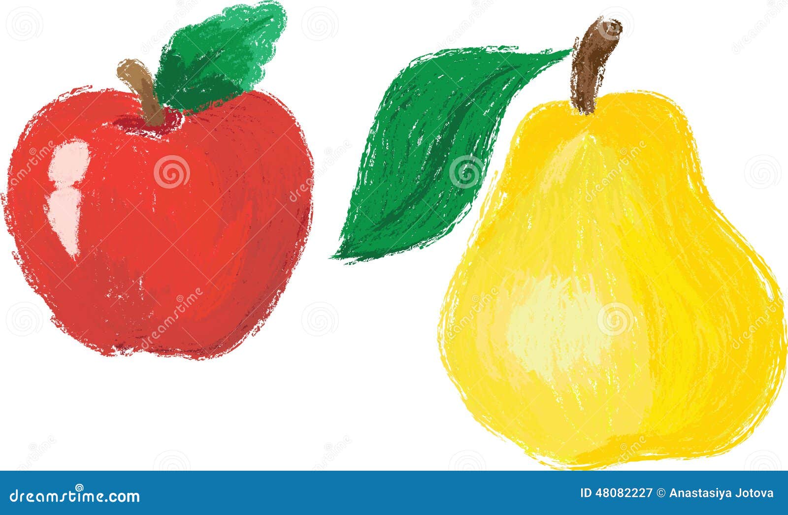 Apple and pear stock illustration. Illustration of happy - 48082227