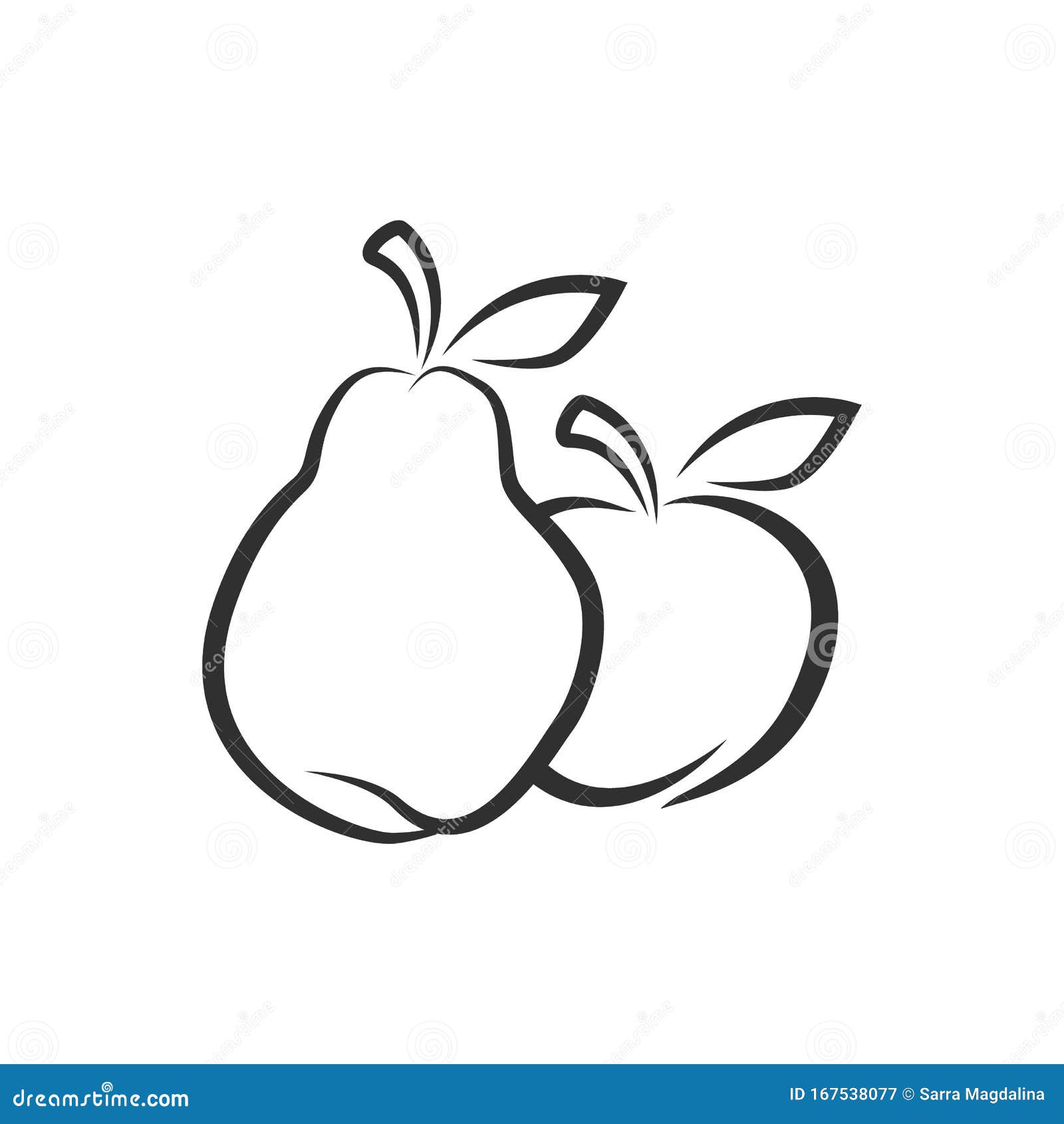 Apple and pear line logo stock vector. Illustration of apple - 167538077