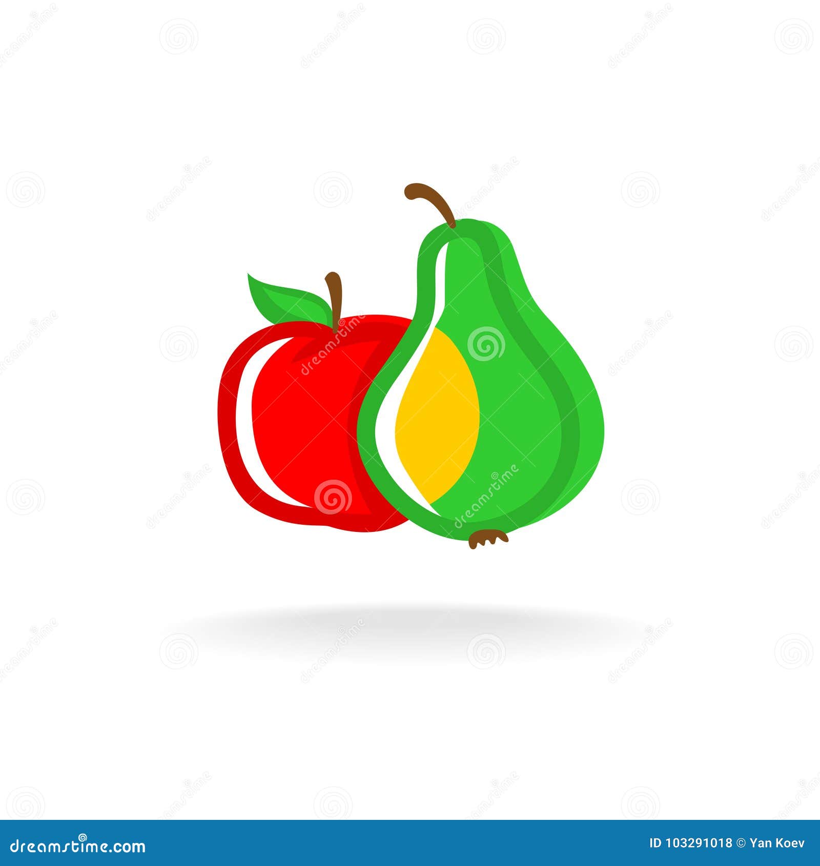 Apple and pear logo stock vector. Illustration of natural - 103291018