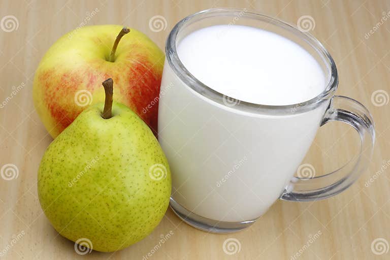 Apple,pear and milk. stock image. Image of vegetarian - 11844449