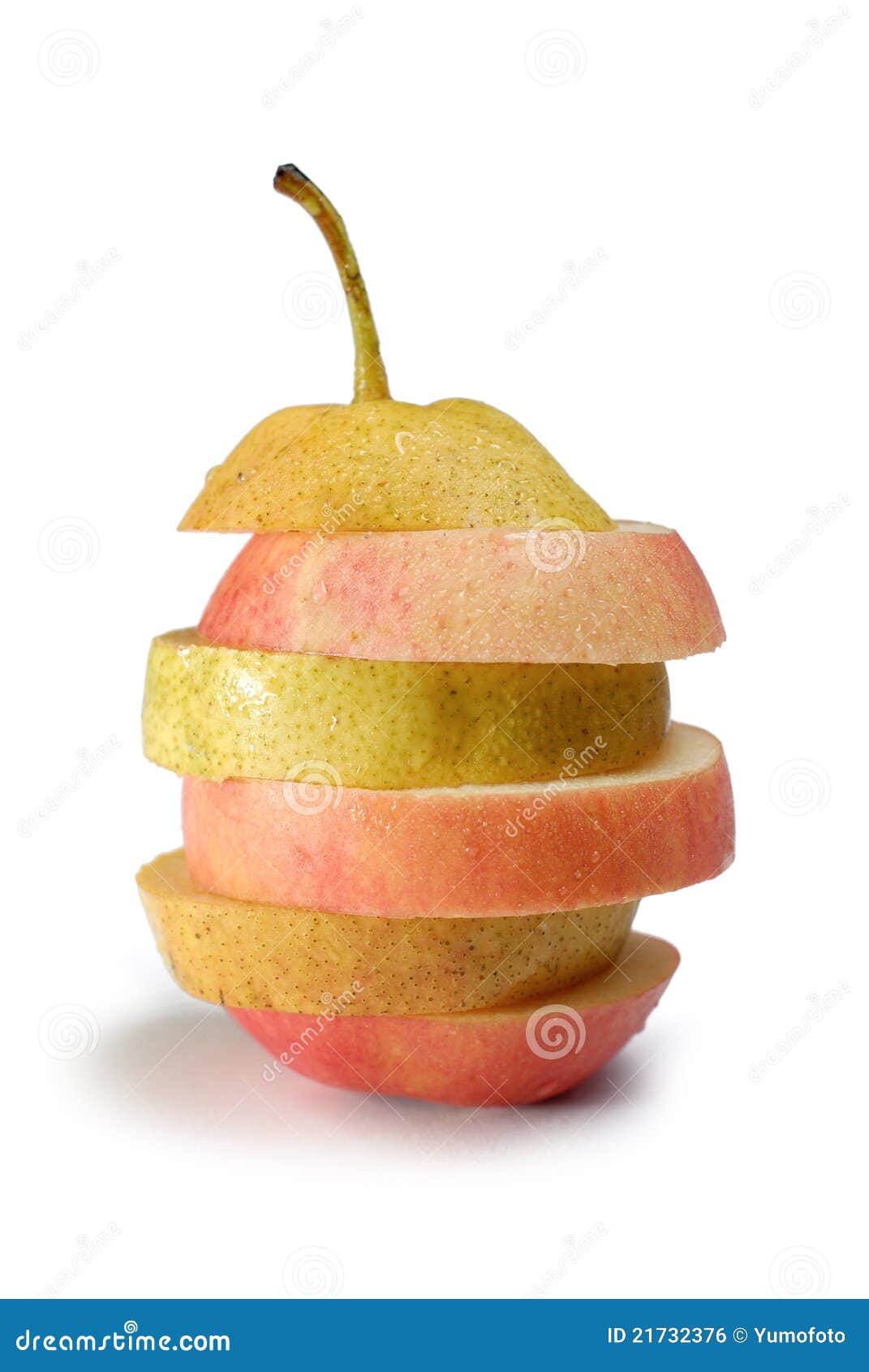 Apple and pear slices stock photo. Image of apple, isolated - 21732376