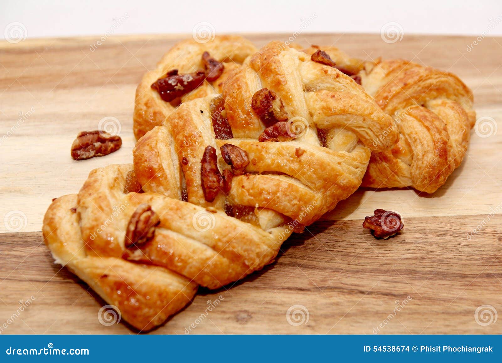 Apple and Pecan Plait Danish Pastry Stock Photo - Image of pear, nuts ...