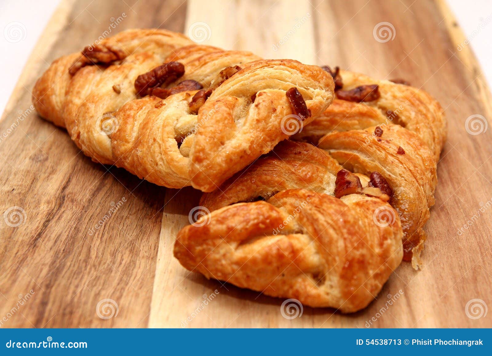 Apple and Pecan Plait Danish Stock Image - Image of cinnamon, board ...