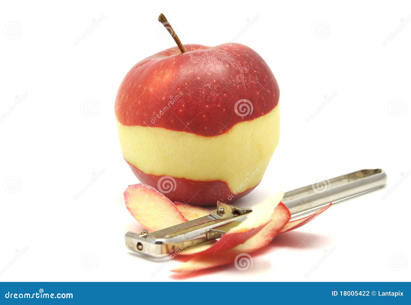 Apple peeling stock photo. Image of product, macro, isolated - 18005422