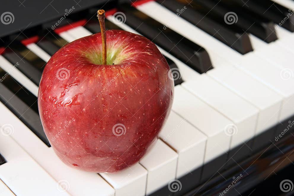 Apple and piano stock photo. Image of fruit, music, musical - 7094356