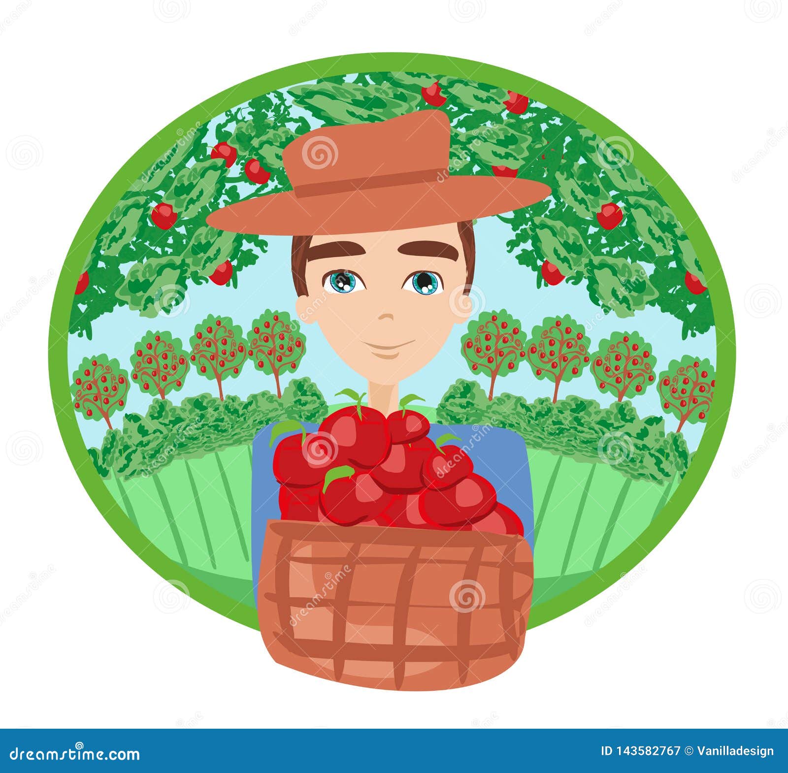 Apple Picking Logo, Man with Apple Stock Vector - Illustration of ...