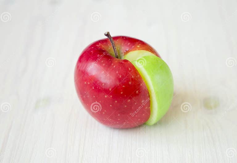 Apple Pie Chart Made from Green Sector in a Red Circle Stock Photo ...