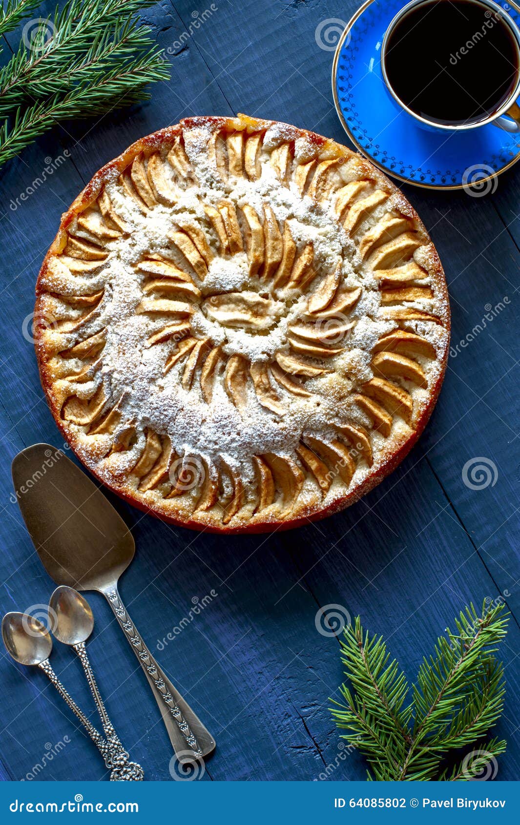 Apple Pie Cup Coffee Scapula Spoons Stock Photos - Free & Royalty-Free ...