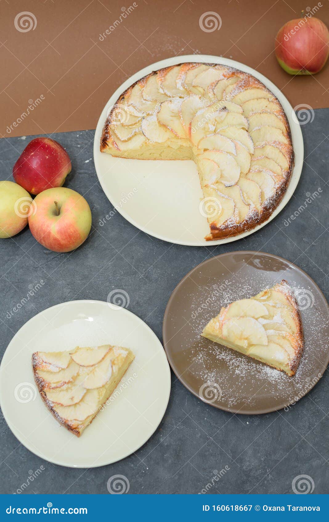 Apple pie cut into pieces stock image. Image of seasonal - 160618667