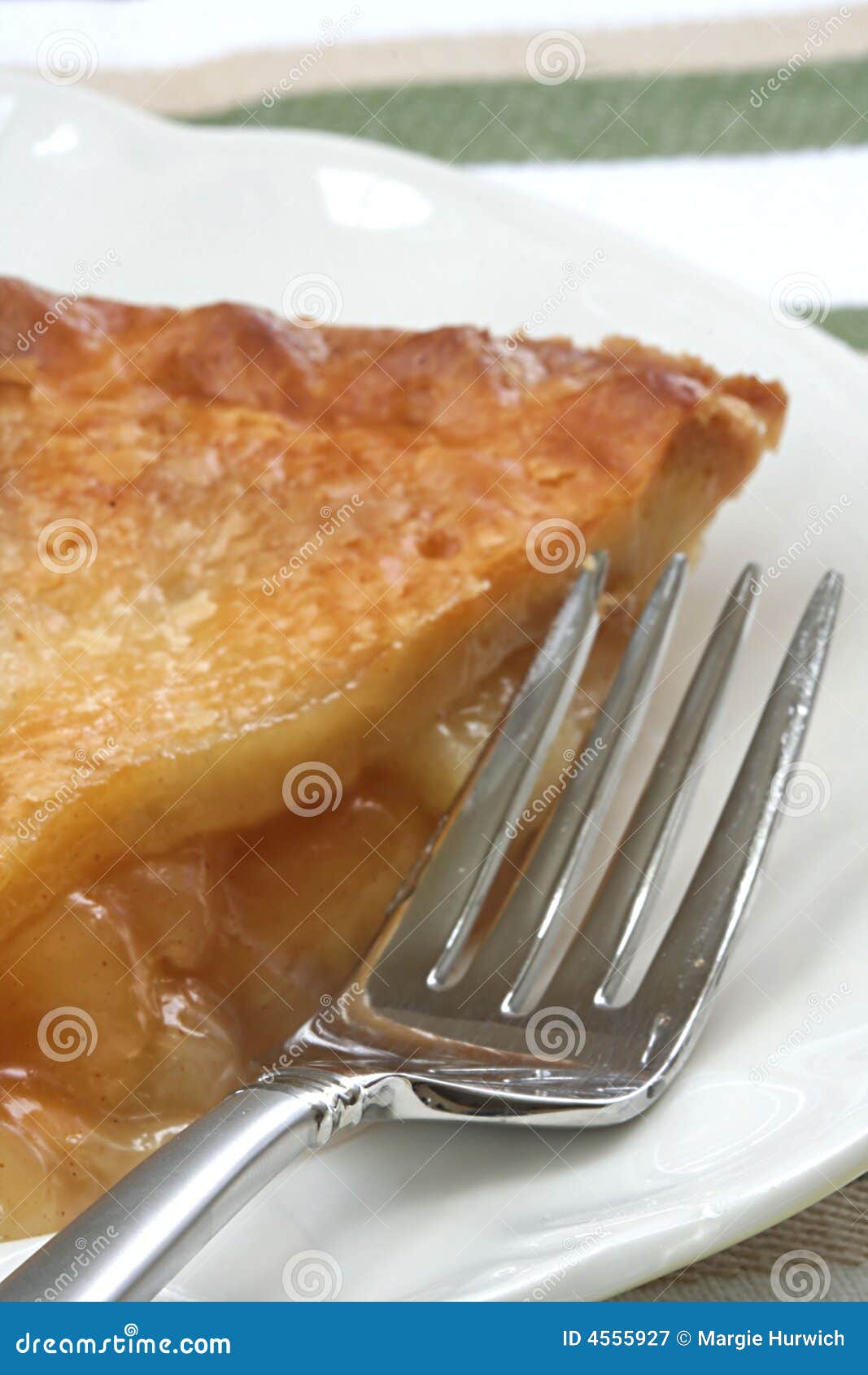 Apple Pie and Fork stock image. Image of plate, baked - 4555927