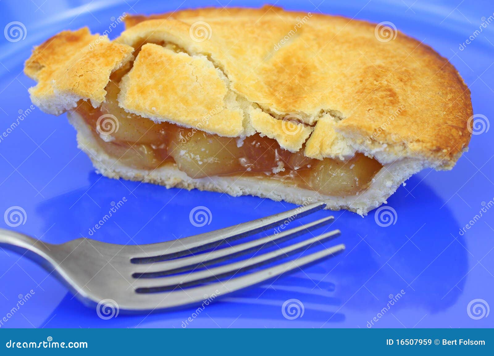 Apple Pie with Fork on Plate Stock Image - Image of view, fork: 16507959