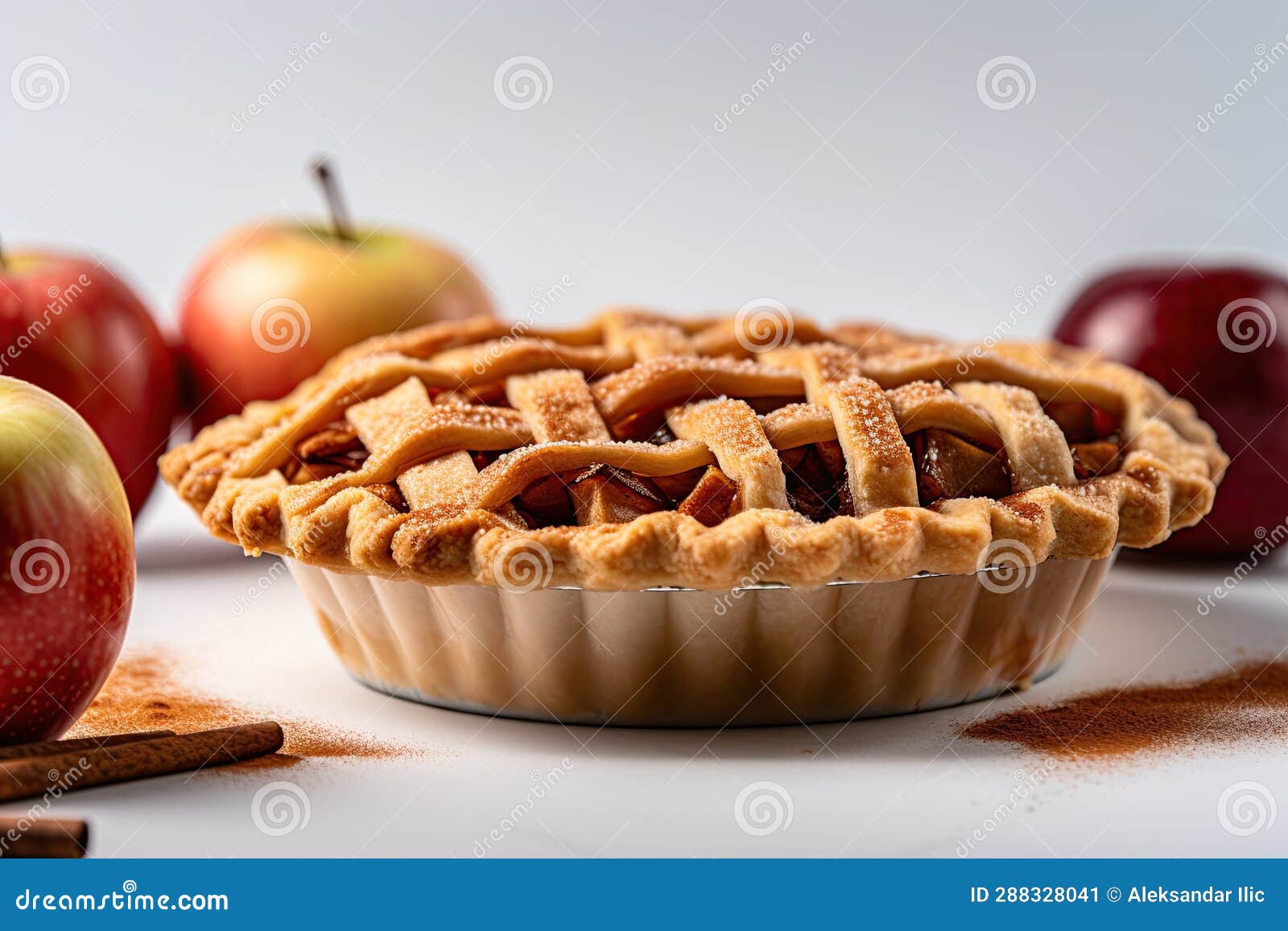 Apple Pie with Fresh Apples. Generative Ai Stock Image - Image of ...