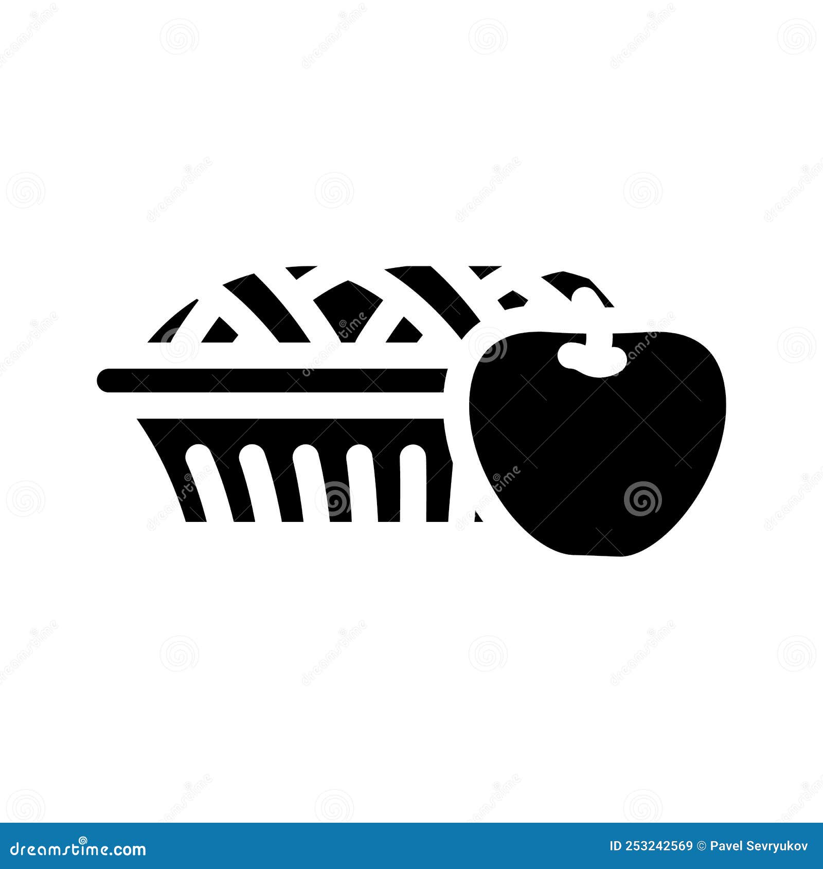 Apple Pie Glyph Icon Vector Illustration Stock Illustration ...