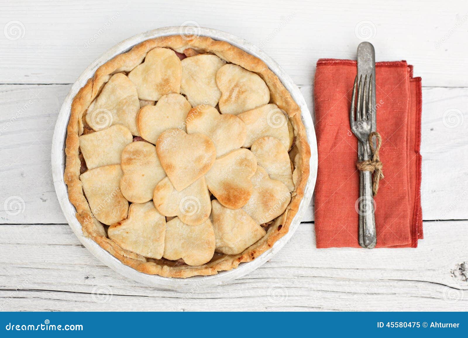 Apple Pie with Heart Shaped Crust Topping with Chalkboard Stock Image ...