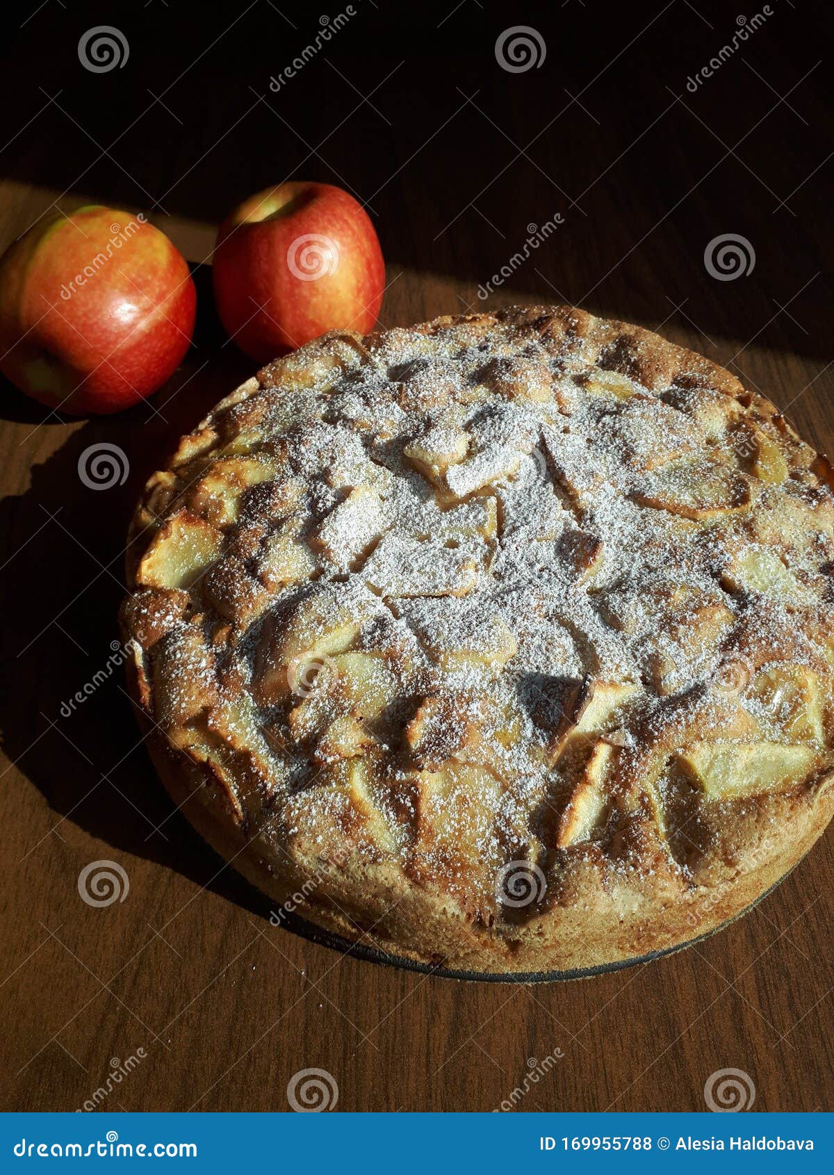Apple Pie on the Kitchen Table Stock Photo - Image of sunlit, food ...