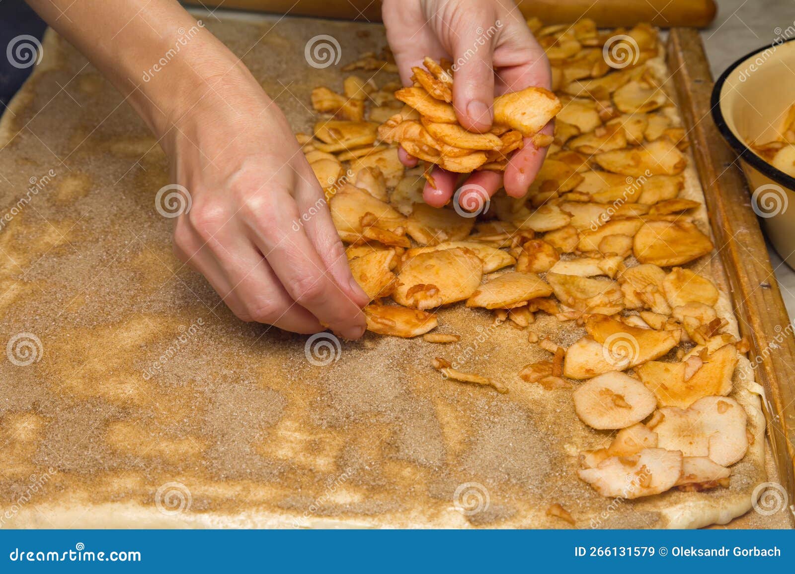 Apple Pie Making Process stock image. Image of recipe - 266131579