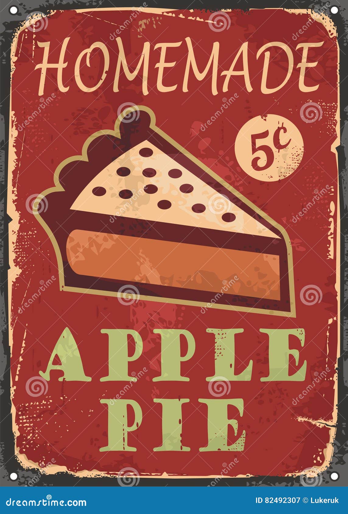 Apple Pie Old Poster Design Stock Vector - Illustration of homemade ...