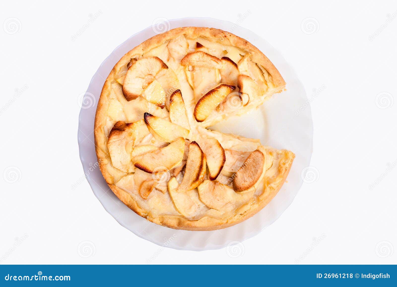 Apple pie on a plate stock photo. Image of color, pastry - 26961218