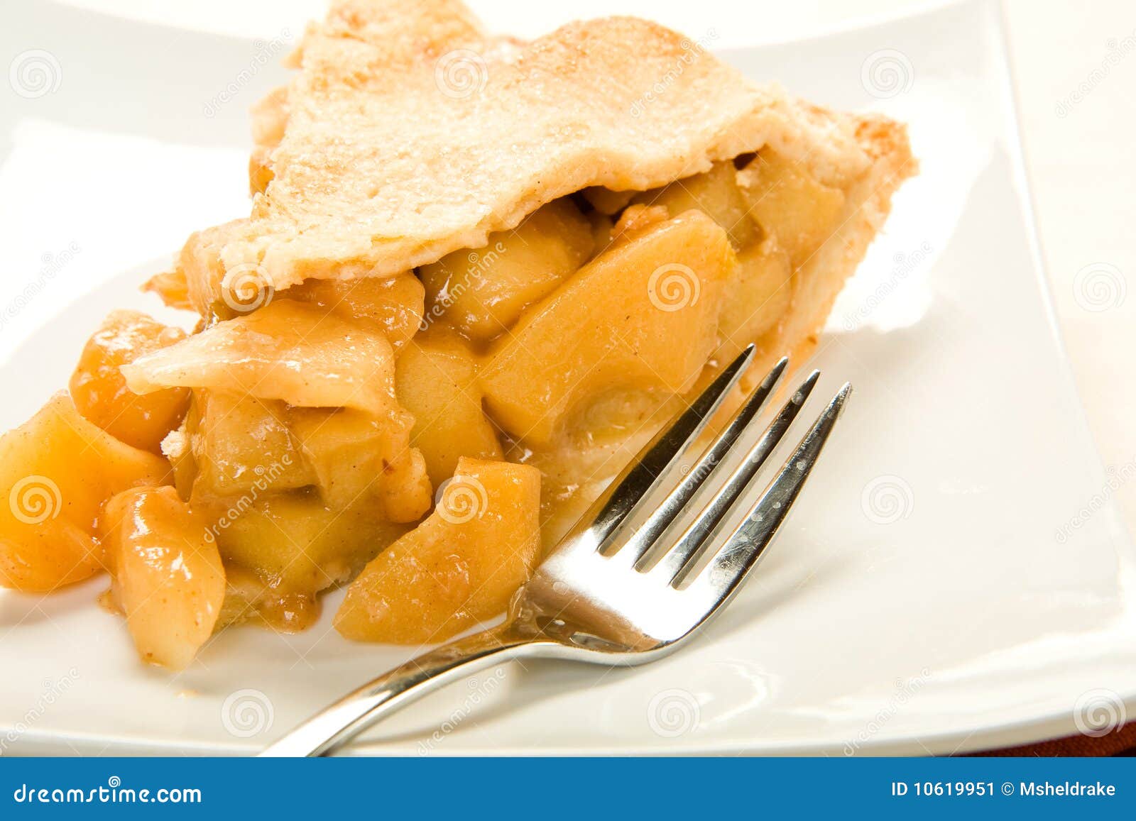 Apple Pie Slice stock image. Image of plate, juicy, brown - 10619951