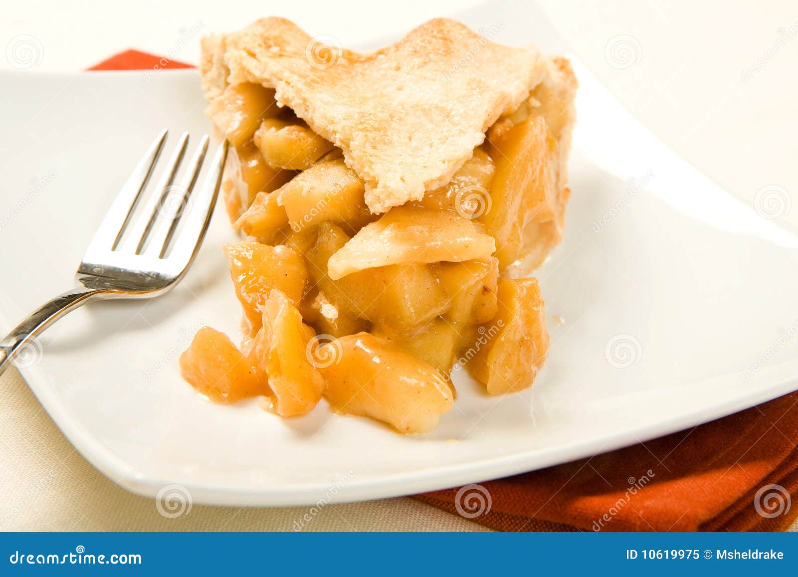 Apple Pie Slice stock image. Image of fork, sweet, flaky - 10619975