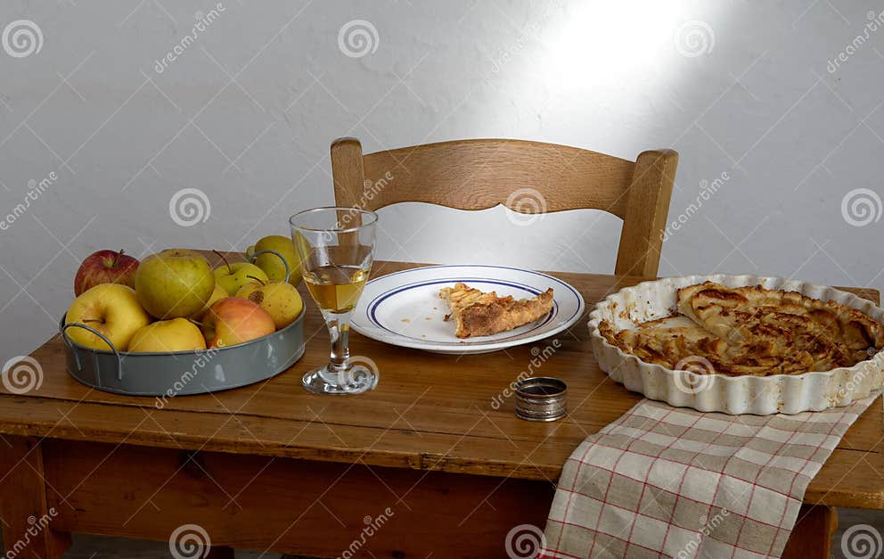 Apple pie on a table stock image. Image of homemade, pies - 50001457