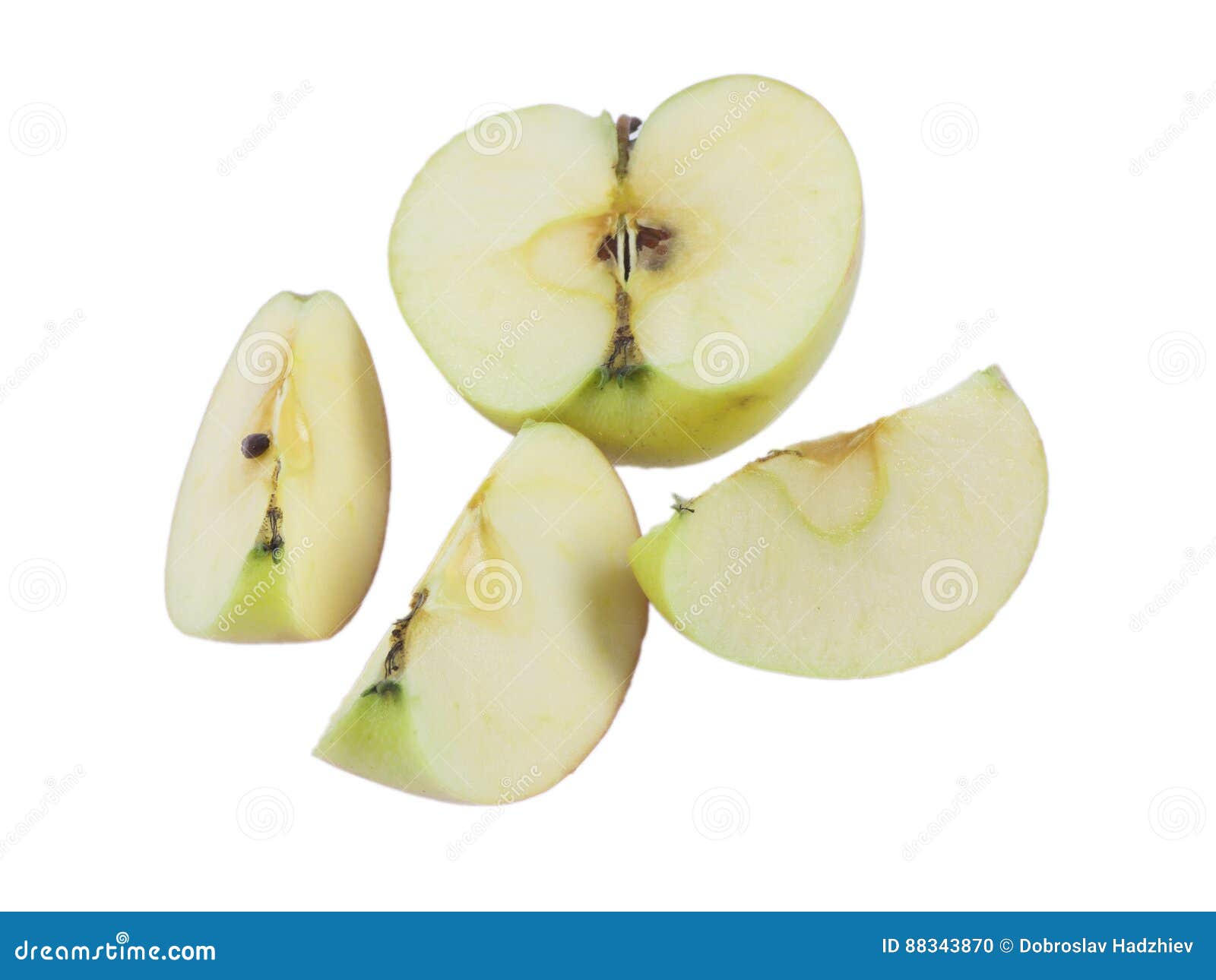Apple Pieces on White Background Stock Photo - Image of freshness ...