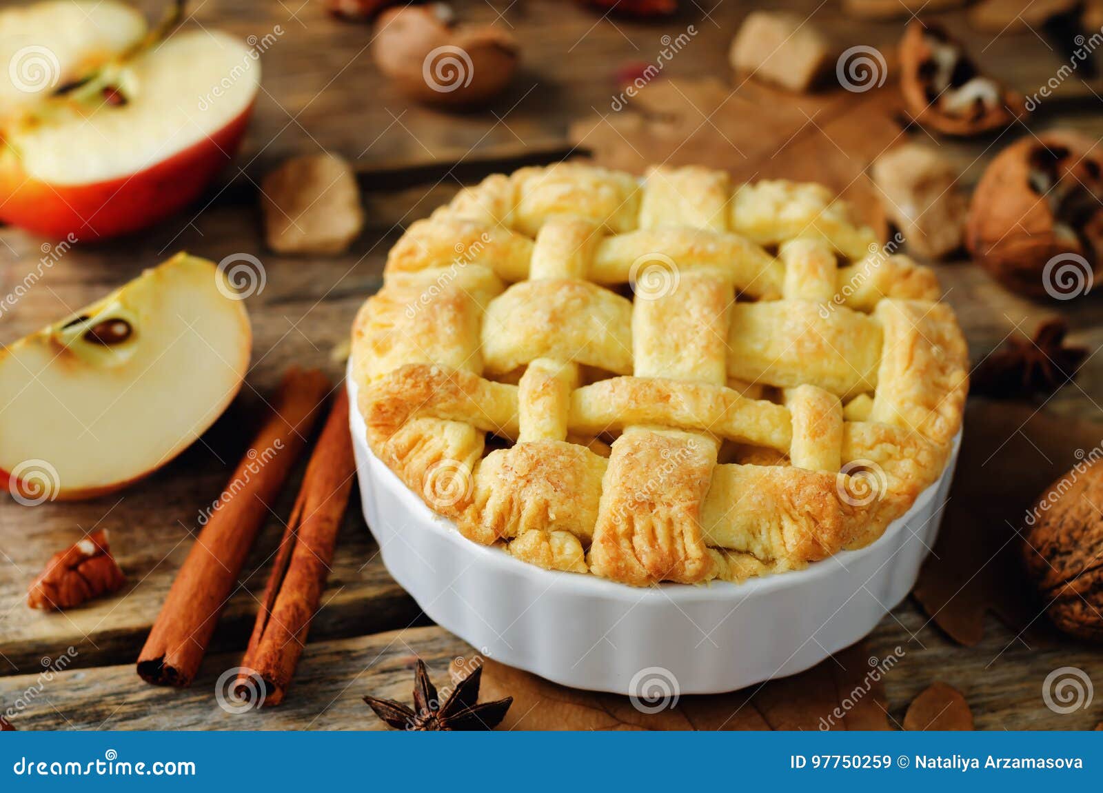 Apple Pies with Different Design Stock Image - Image of tart, decorate ...