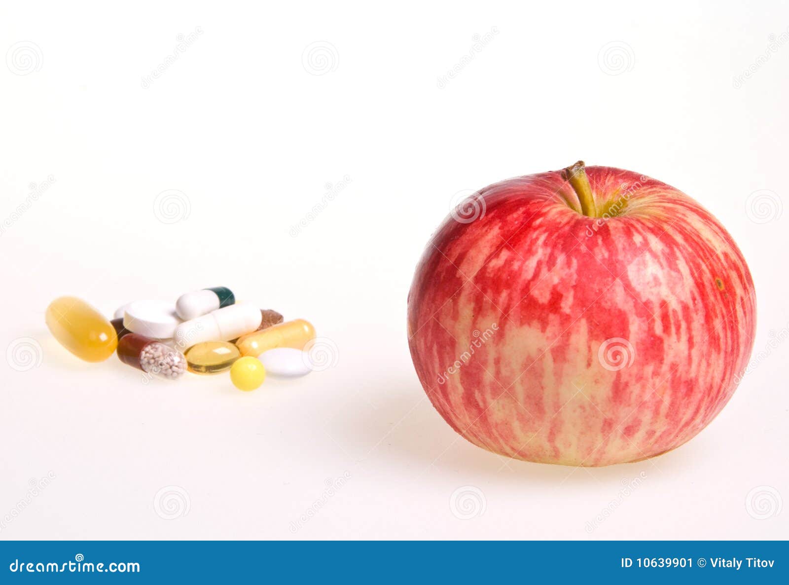 Apple or Pills ? stock image. Image of diet, decision - 10639901