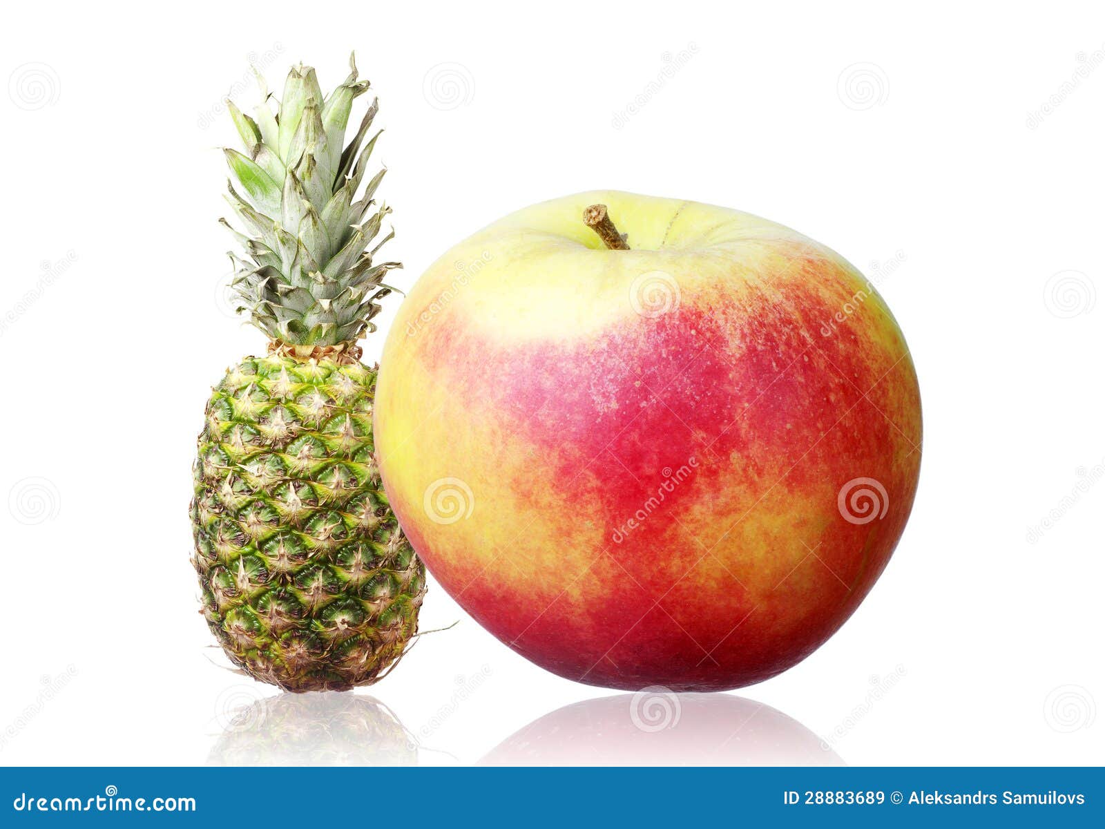 Apple and pineapple stock image. Image of tropical, single - 28883689