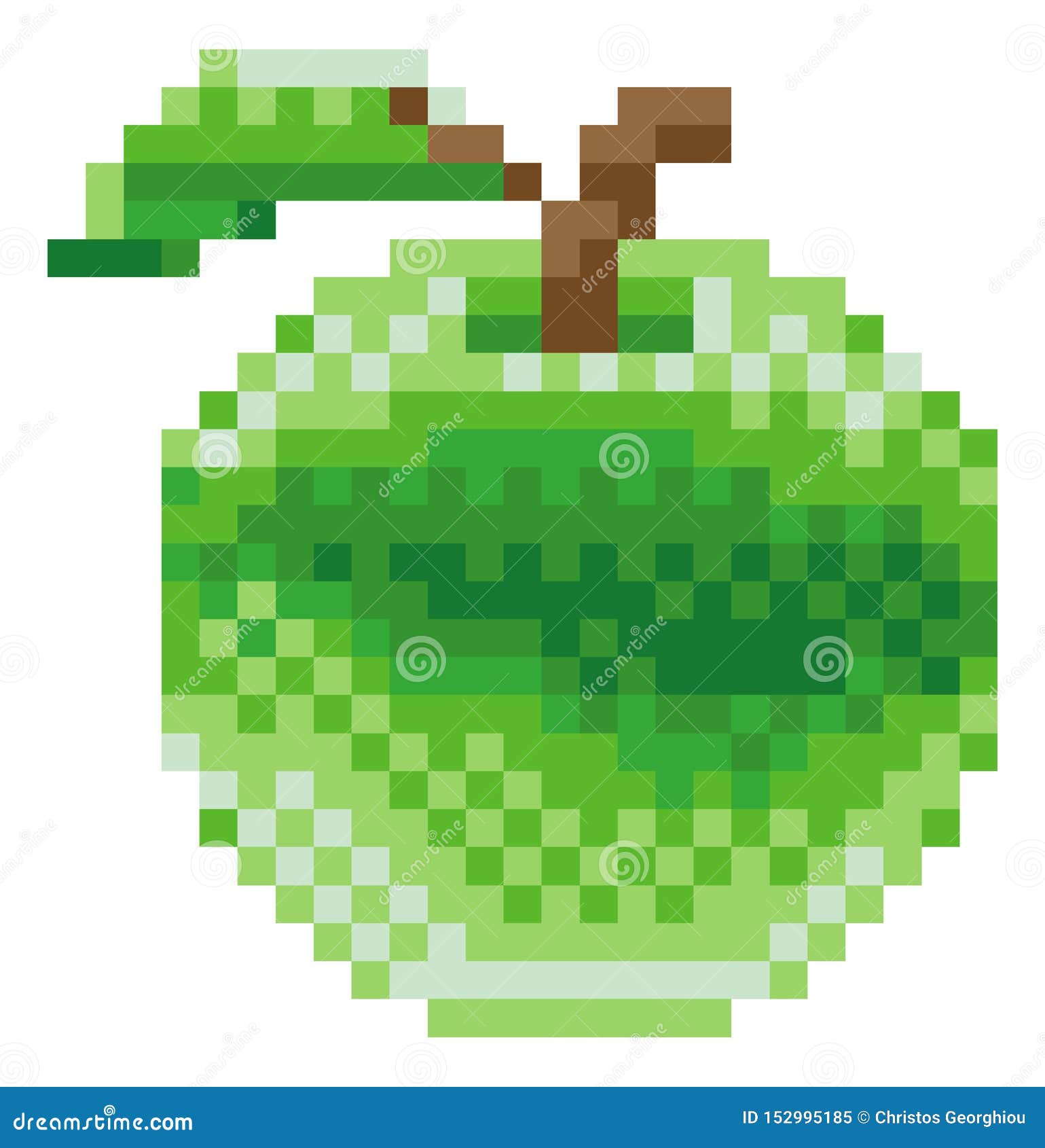 Apple Pixel Art 8 Bit Video Game Fruit Icon Cartoon Vector ...