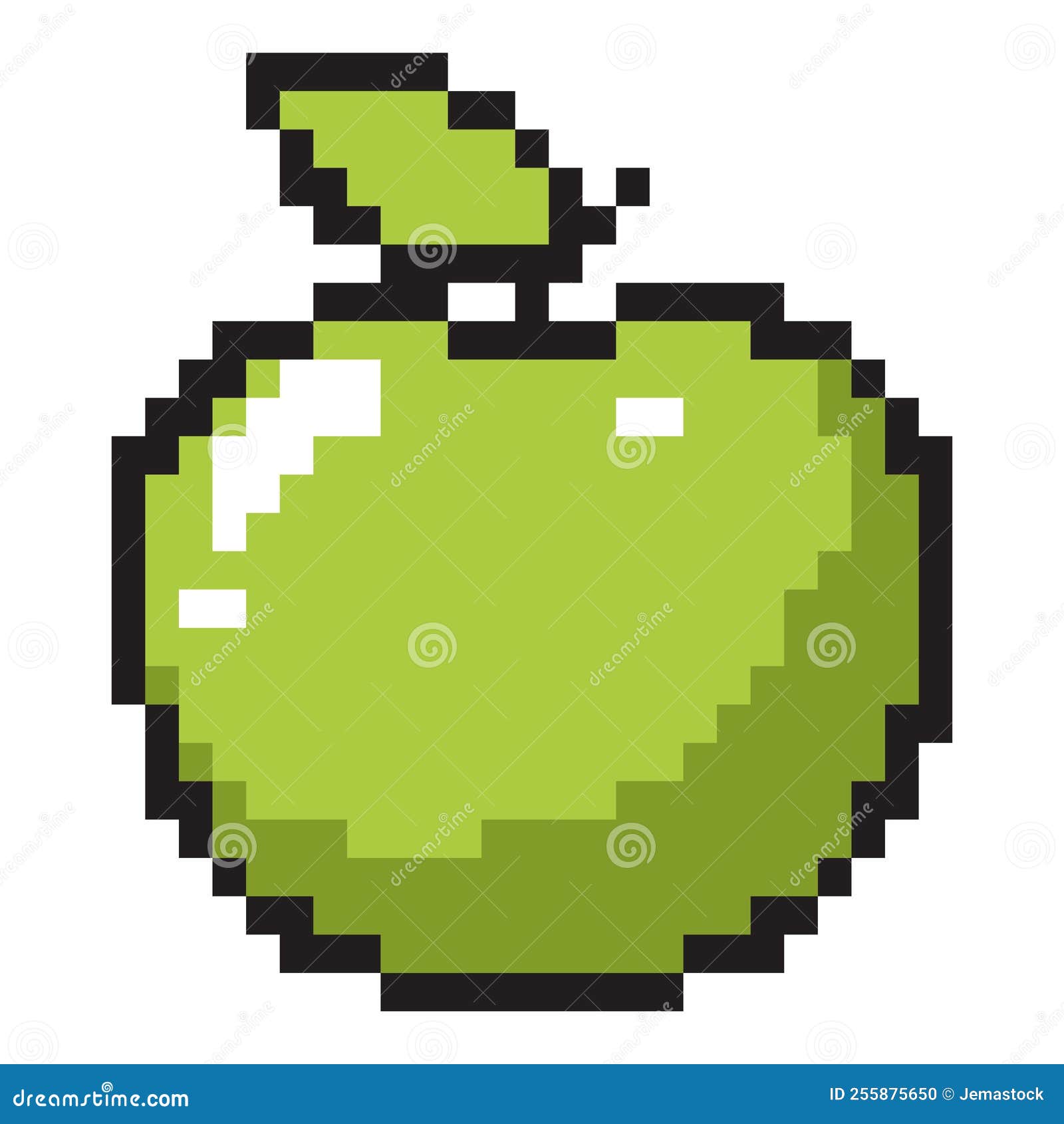Apple pixel art stock vector. Illustration of retro - 255875650