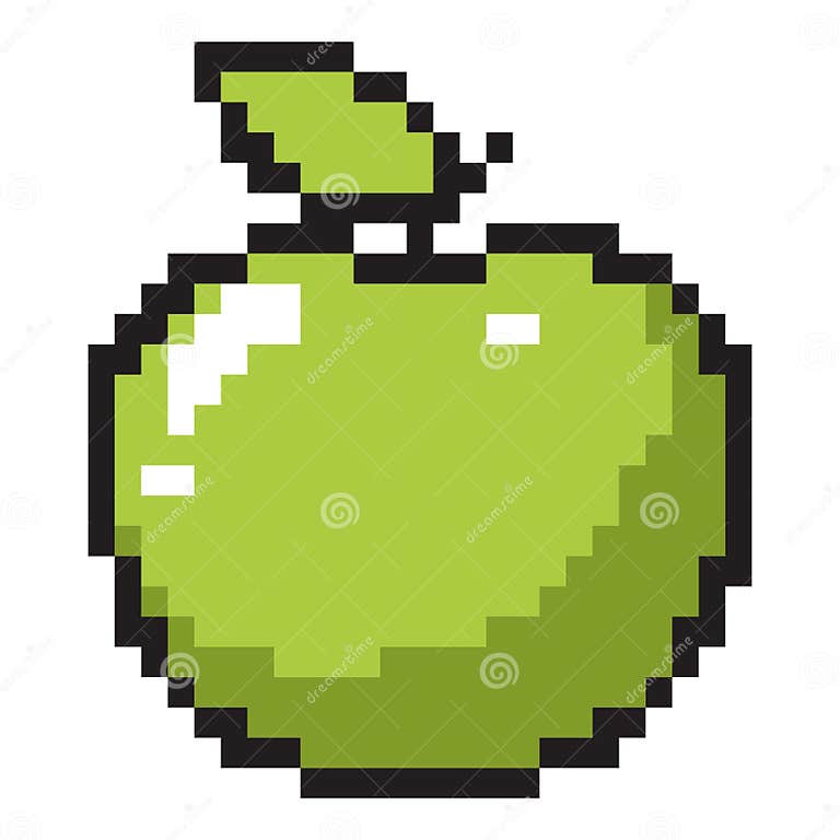 Apple pixel art stock vector. Illustration of retro - 255875650