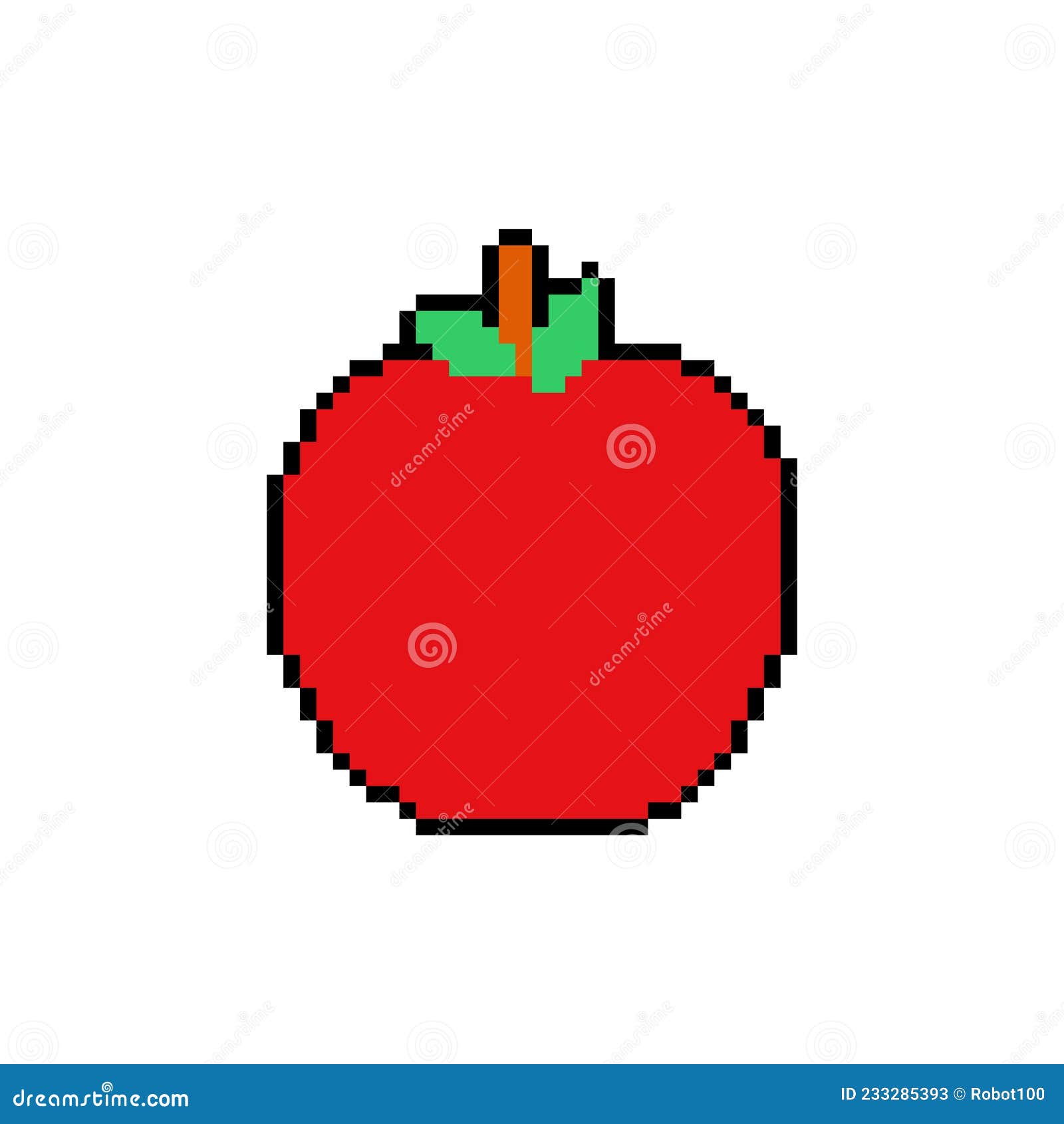 Apple Pixel Art. Pixelated Fruit Stock Vector - Illustration of ...