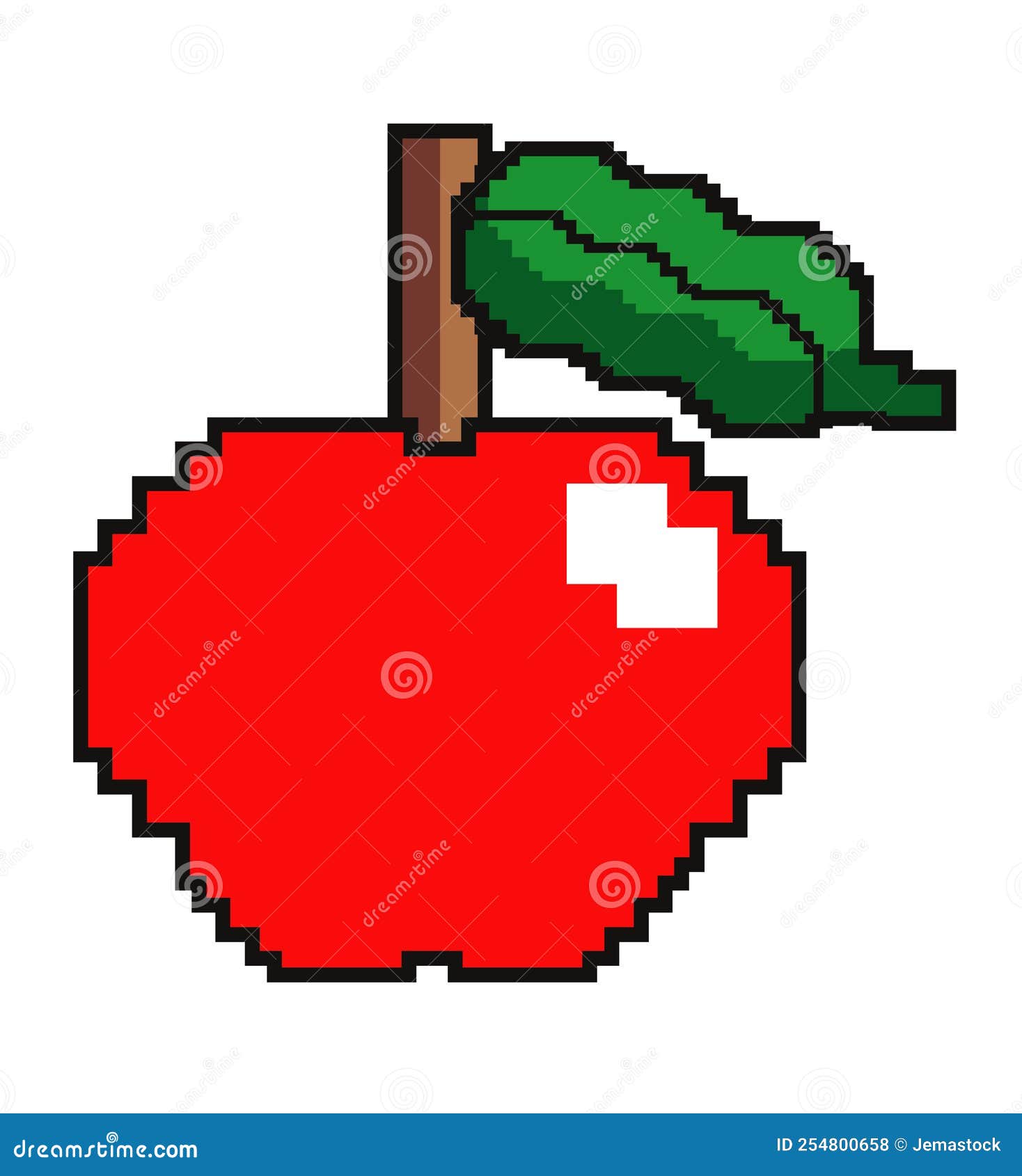 Apple pixel art style stock vector. Illustration of retro - 254800658