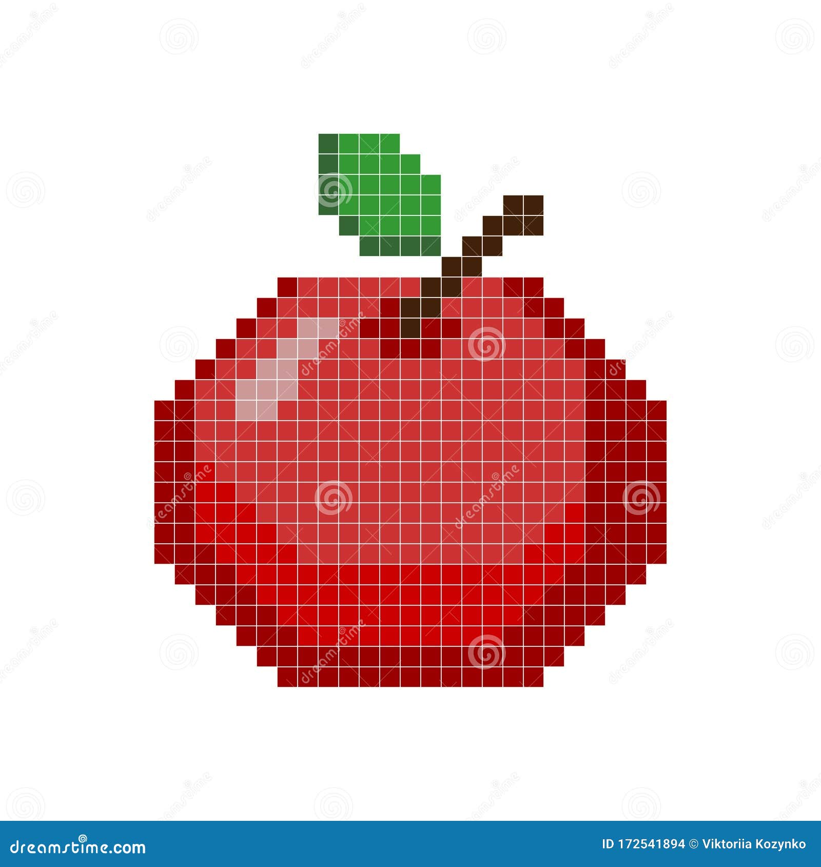 Apple Pixel Art Pattern Seamless. Pixelated Fruit Background. 8 Bit ...