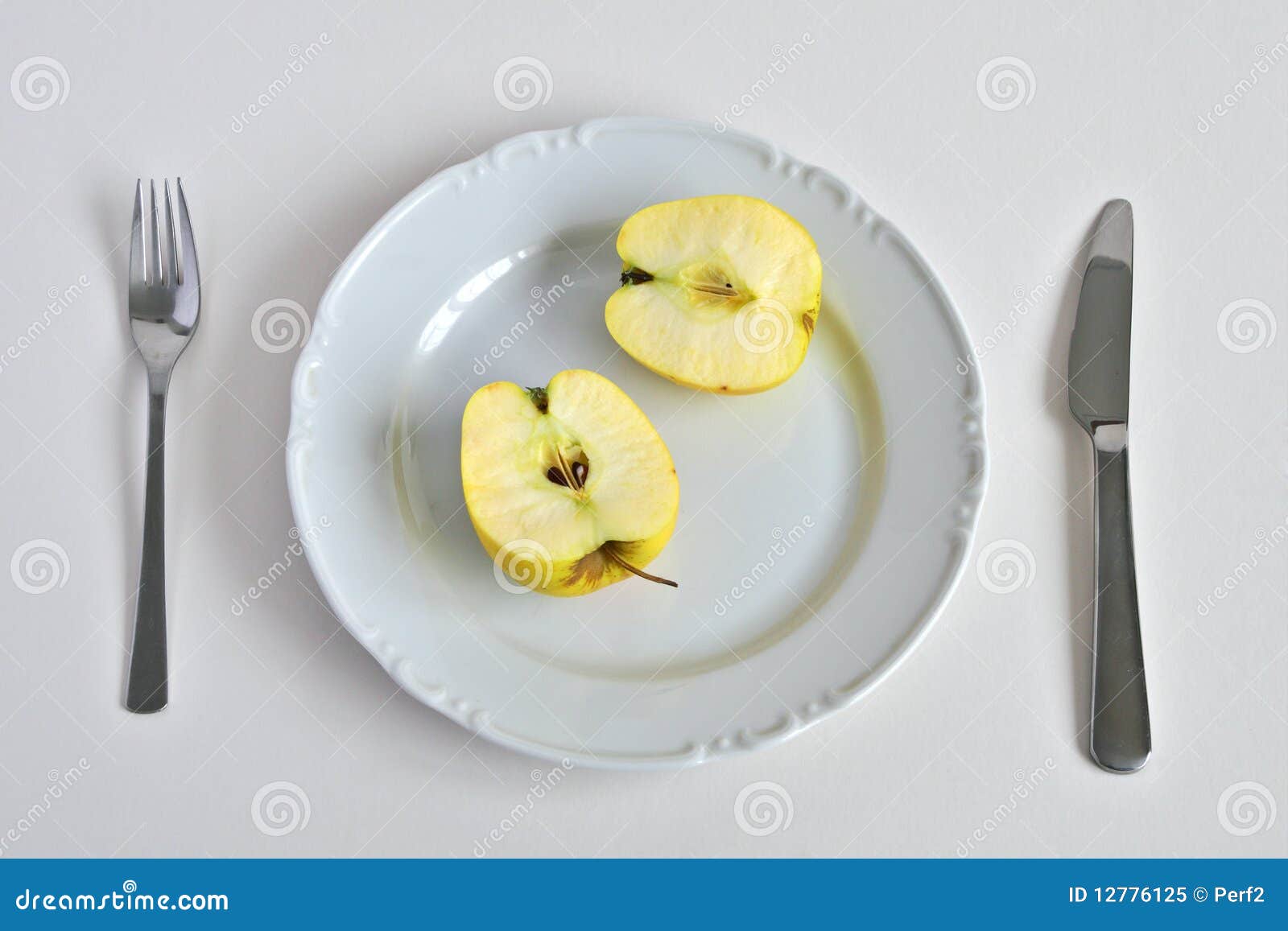 Apple on the plate stock image. Image of apples, setting - 12776125