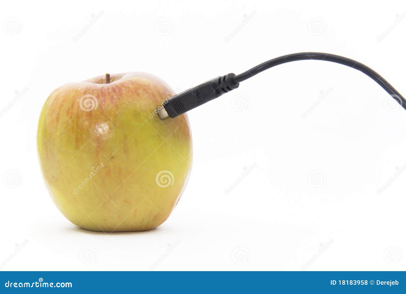 Apple plugged stock photo. Image of virtual, tech, connect - 18183958
