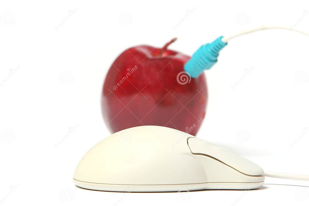 Apple plugged into mouse stock photo. Image of nutritious - 3045576
