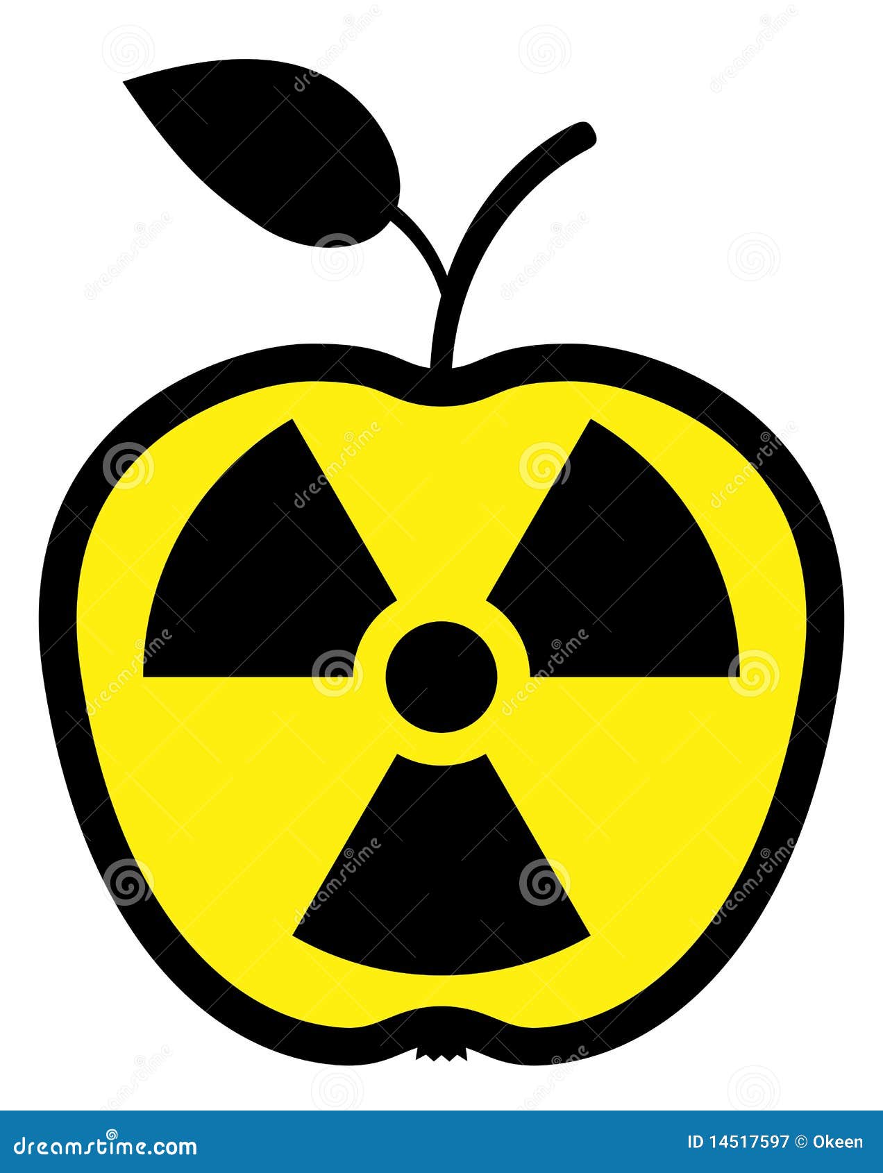 Apple Polluted by Radiation Stock Vector - Illustration of radiation ...