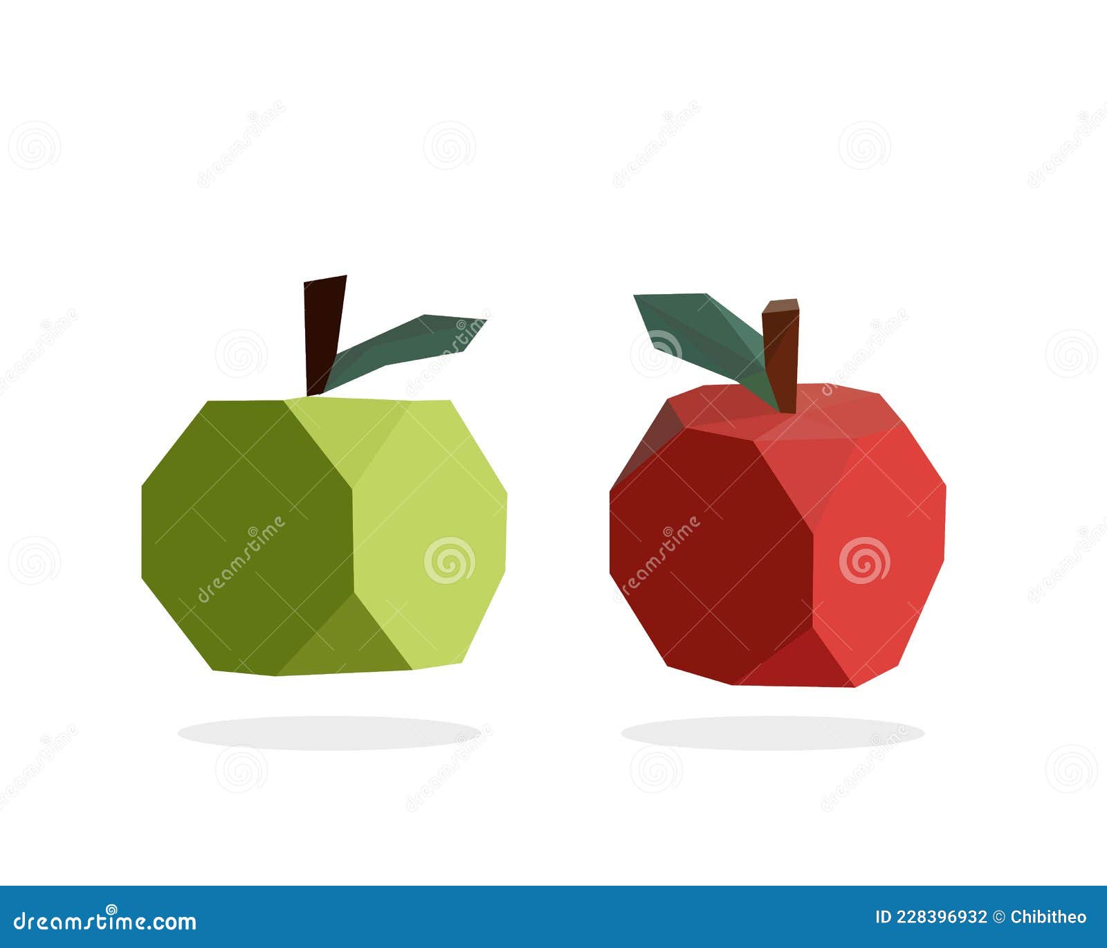 Apple Polygon Art. Low Poly Apples Stock Vector - Illustration of icon ...