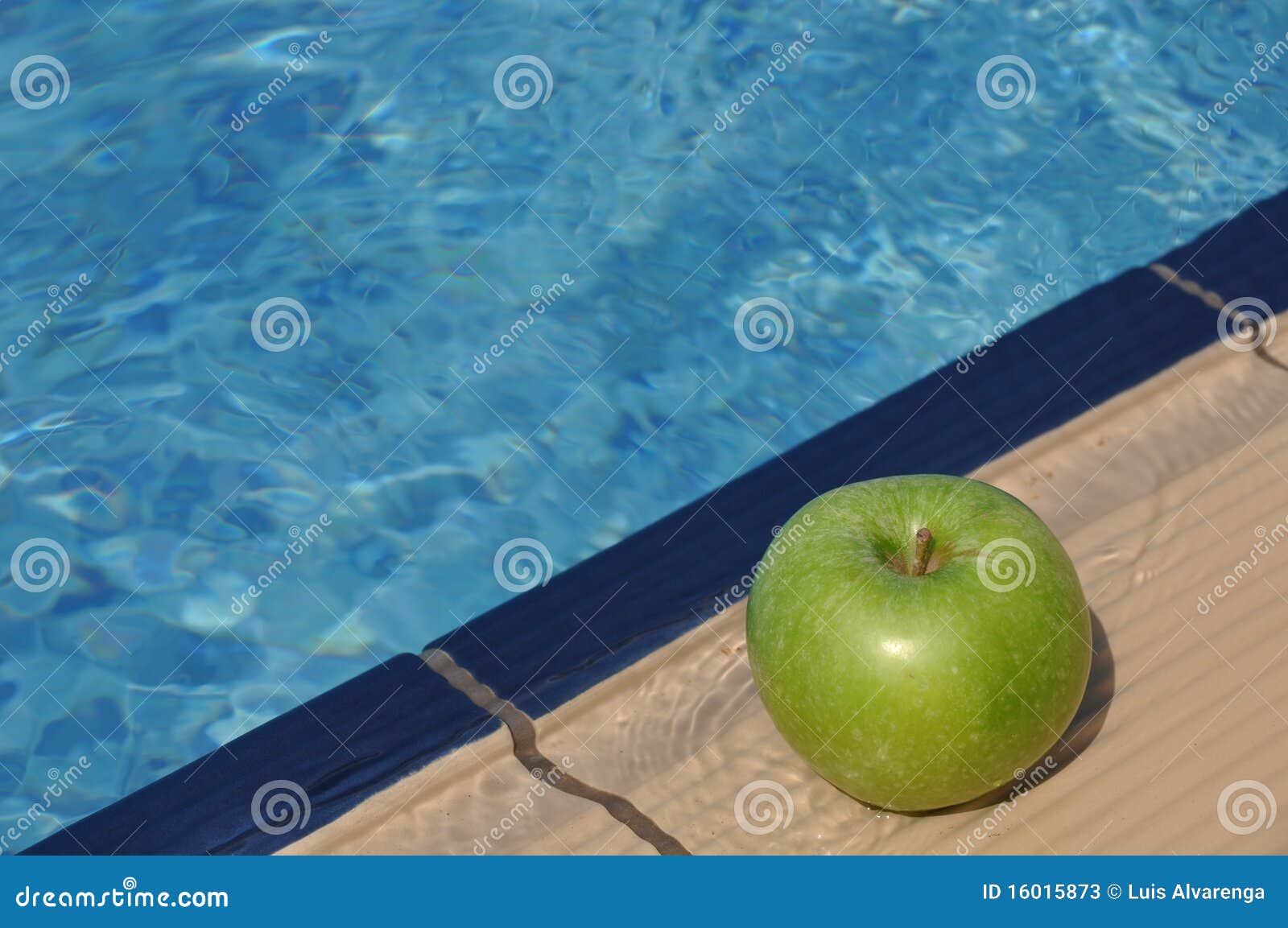 Apple at the pool stock image. Image of golden, symbol - 16015873