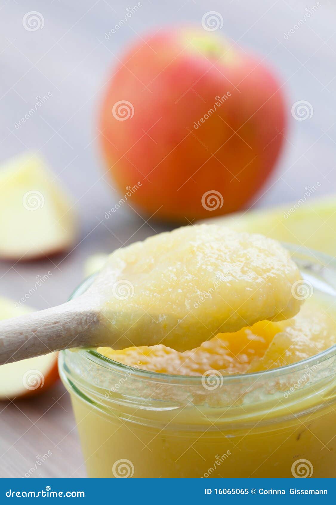 Apple puree in glass stock image. Image of spoon, healthy - 16065065
