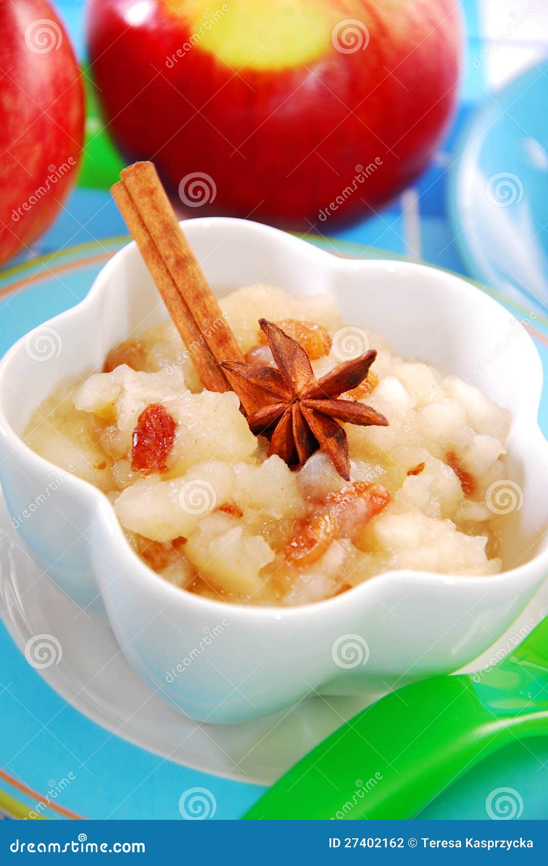 Apple Puree with Raisins for Baby Stock Photo - Image of feeding ...