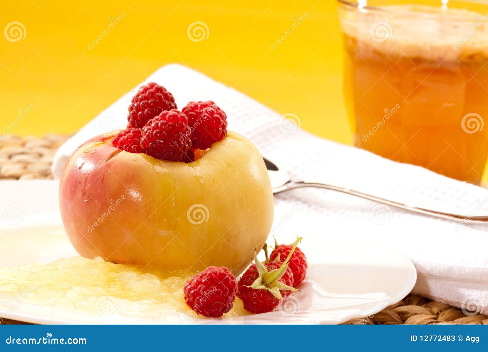 Apple and raspberries stock image. Image of sweet, food - 12772483