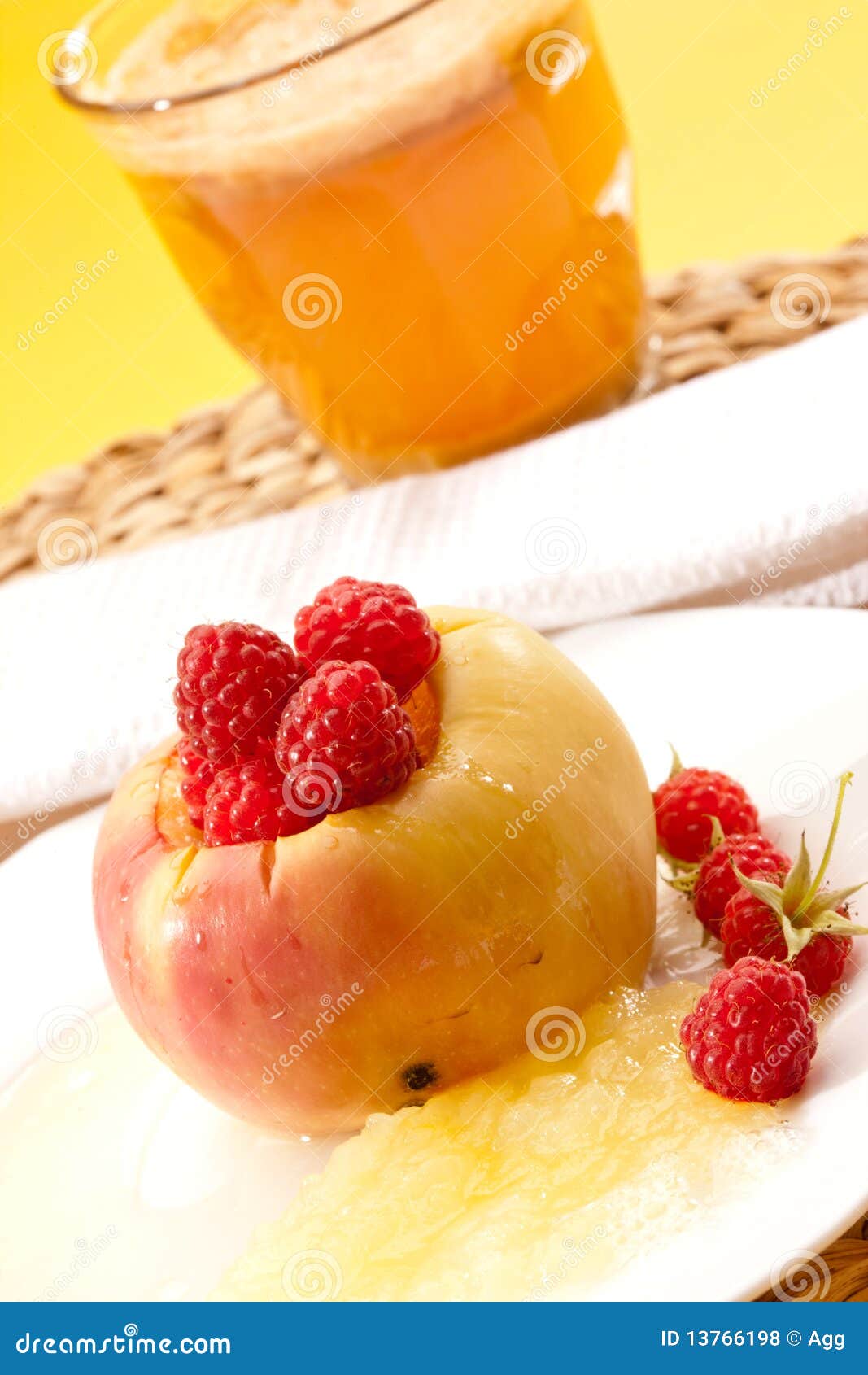Apple and raspberries stock photo. Image of desset, berry - 13766198
