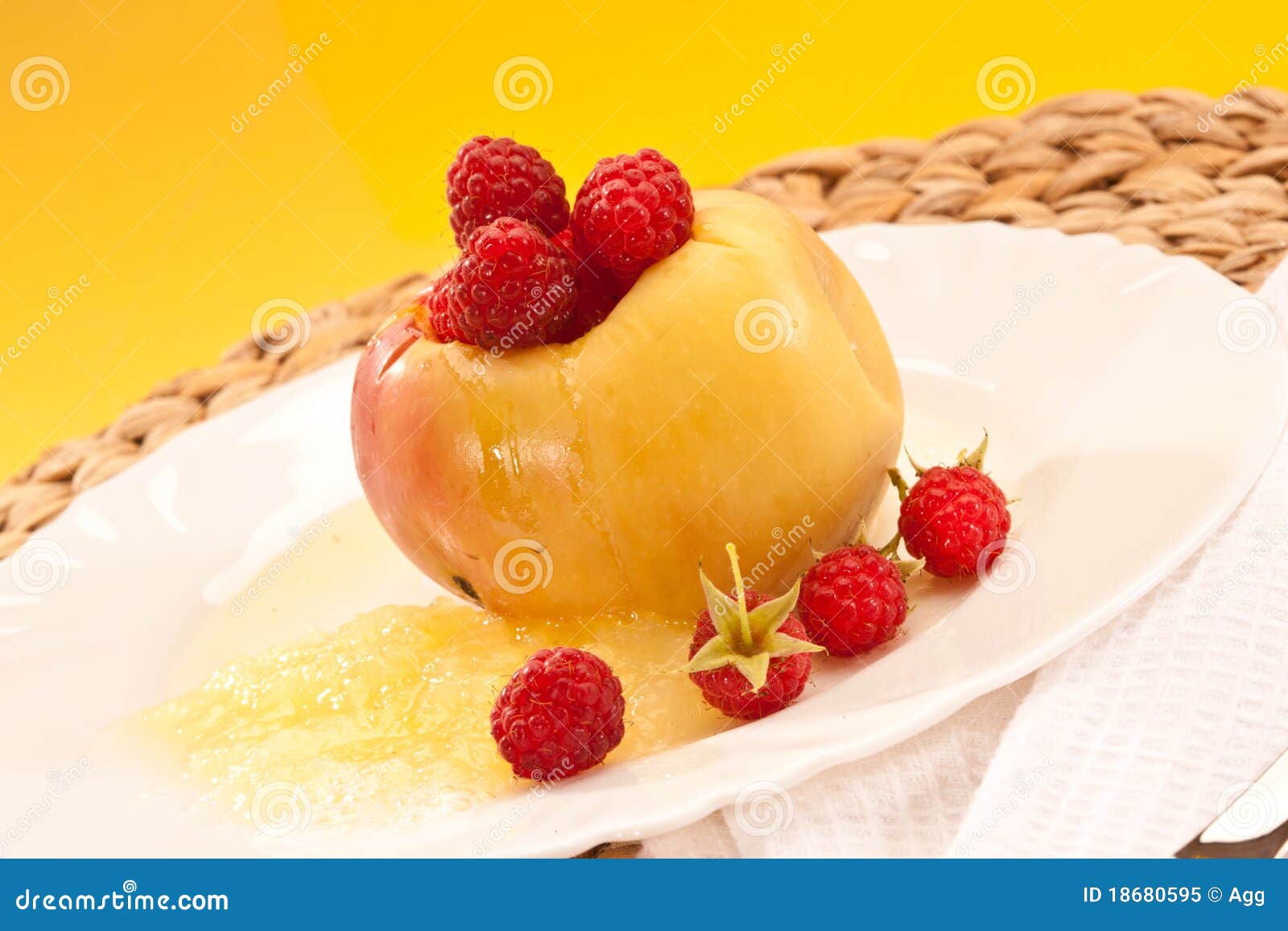 Apple and raspberries stock image. Image of yellow, tasty - 18680595